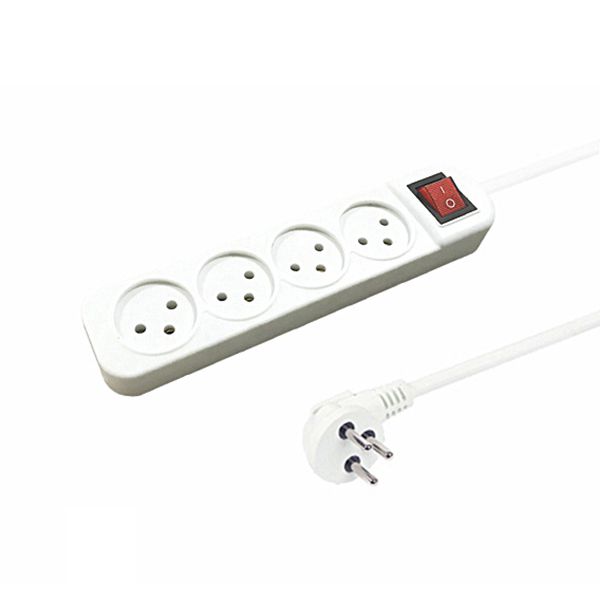 קנה עכשיו רב שקע 4 שקעים Gold Line MP-411 כולל מפסק באורך מטר - דיופיקס