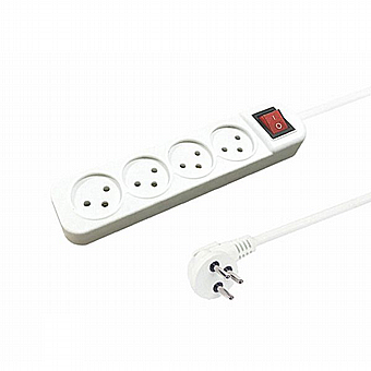 קנה עכשיו רב שקע 4 שקעים Gold Line MP-411 כולל מפסק באורך מטר - דיופיקס